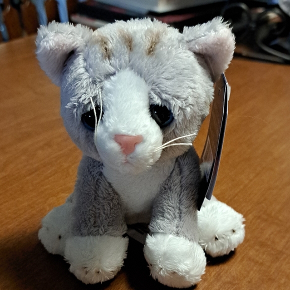 GANZ | Toys | Ganz Gray And White Plush Cat Toy | Poshmark